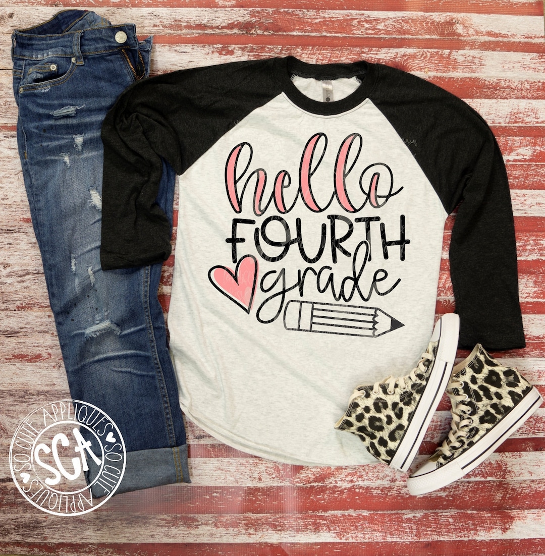 Back to School, Hello 4th Grade SVG, School Cut File, School Shirt, Svg ...