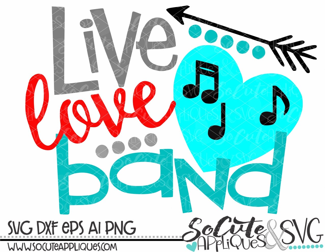 Live love band svg team spirit svg band mom svg band sister | Etsy