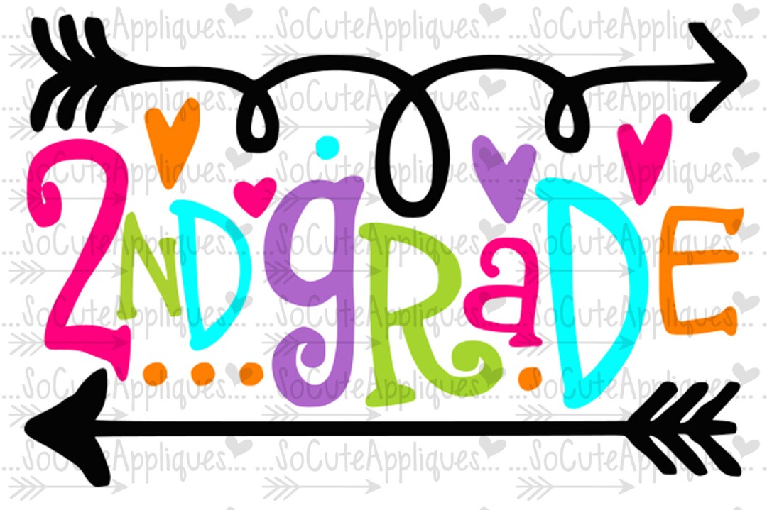 SVG, DXF, EPS Cut File 2nd Grade Fun Arrows School Svg, Back to School ...