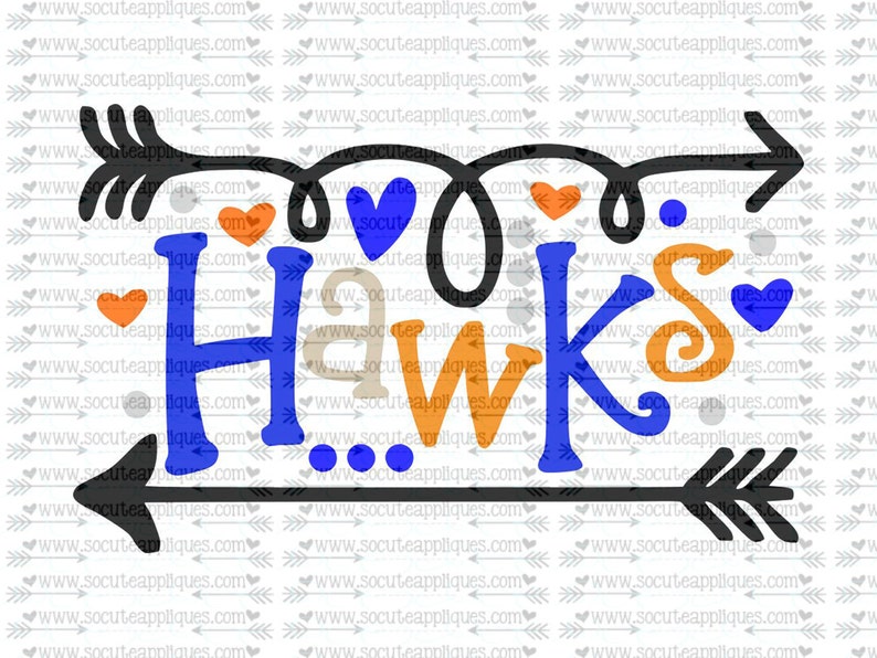 Hawks Fun Arrows Svg Socuteappliques Svg Sayings Football - Etsy