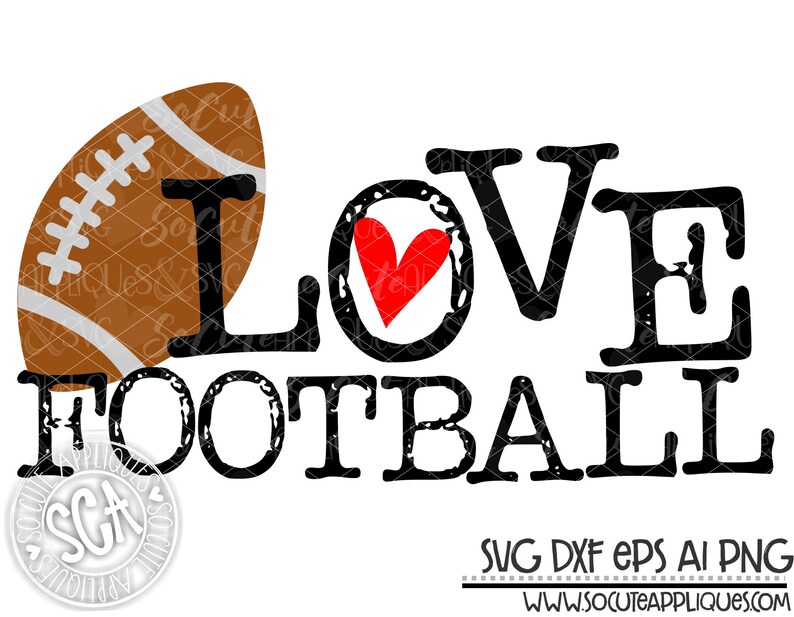 Football football mom svg love football clipart football | Etsy