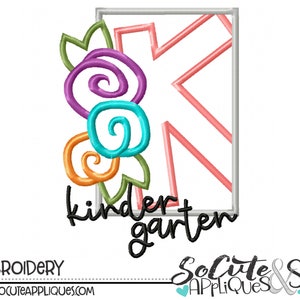 Back to School, Kindergarten Embroidery Design, 1st Day of School ...