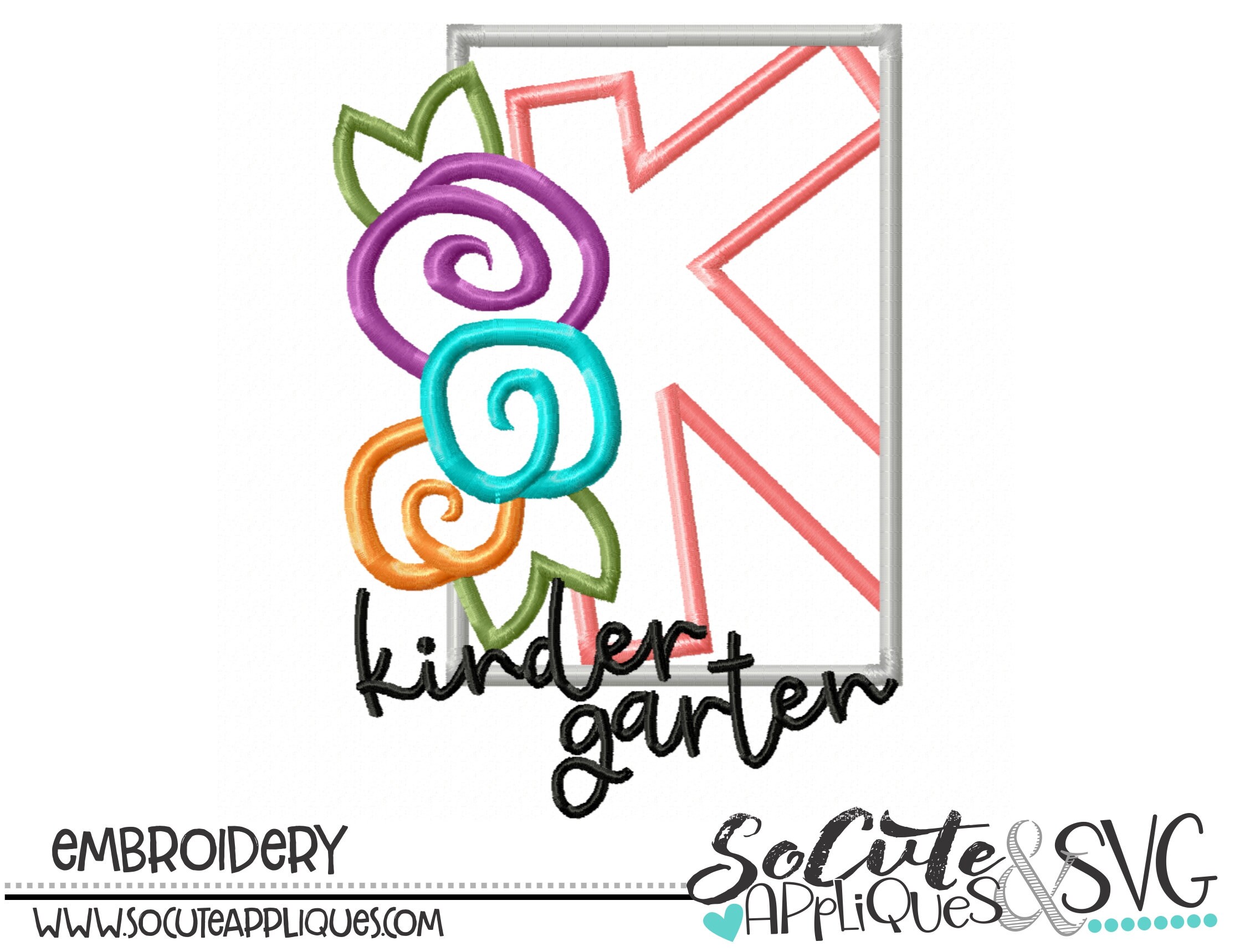 Back to School Kindergarten Embroidery Design 1st Day of | Etsy