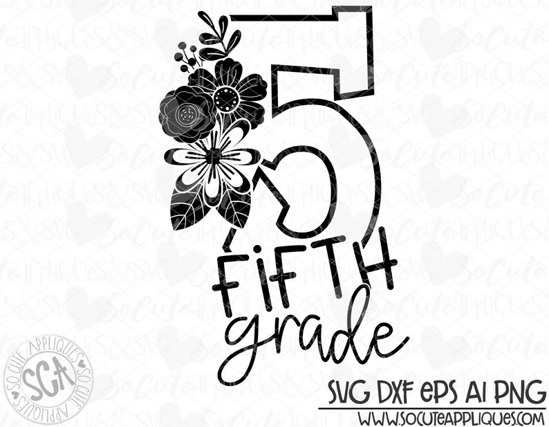 5th Grade SVG Back to School School Cut File School Shirt - Etsy