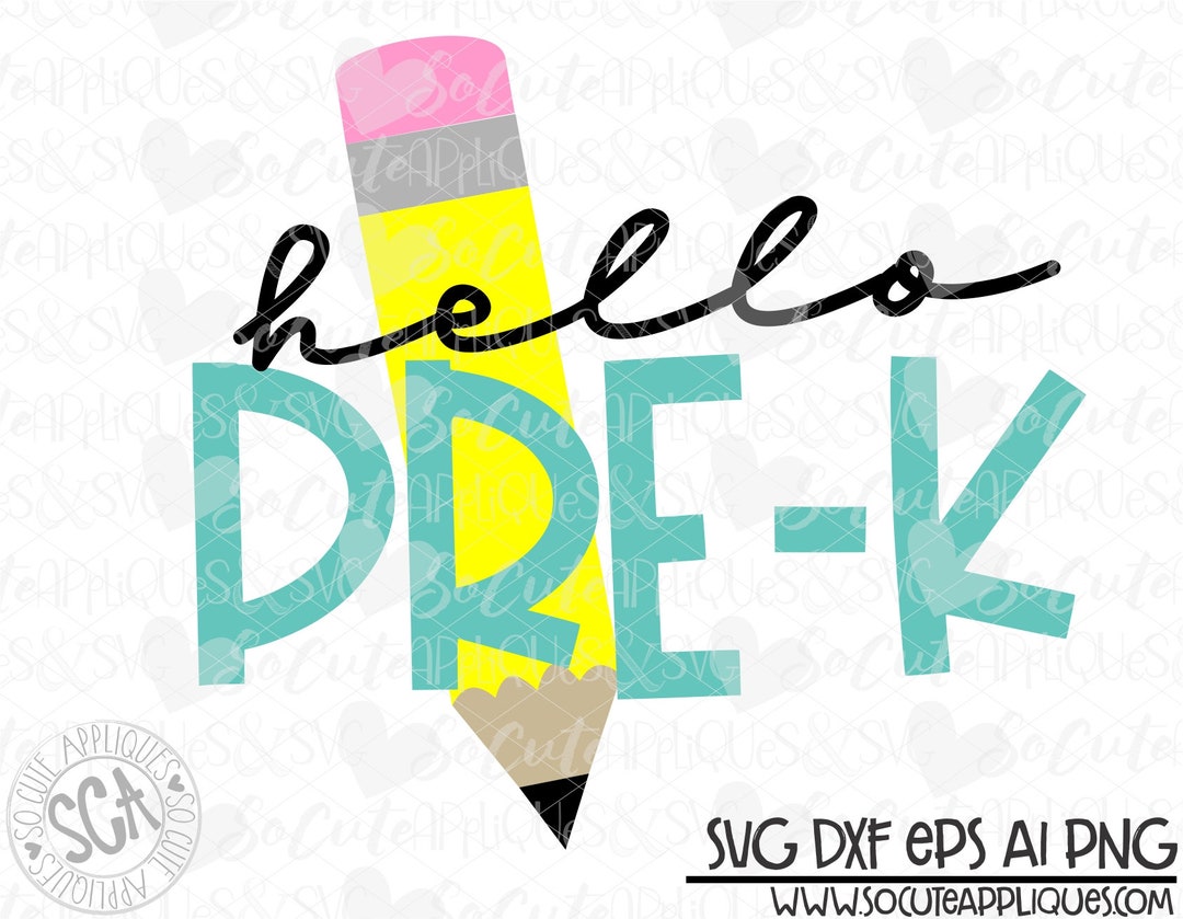 Back to School, Hello Pre-k SVG, Pencil Svg, School Svg, Alpaca Svg ...