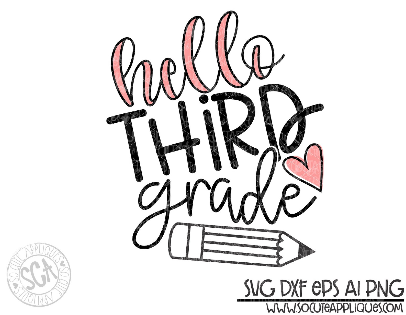 Back to School Hello 3rd Grade SVG School Cut File School - Etsy