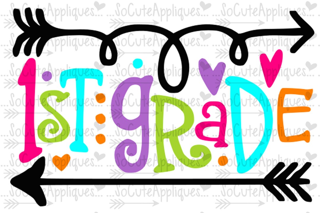 SVG, DXF, EPS Cut File 1st Grade Fun Arrows School Svg, Back to School ...