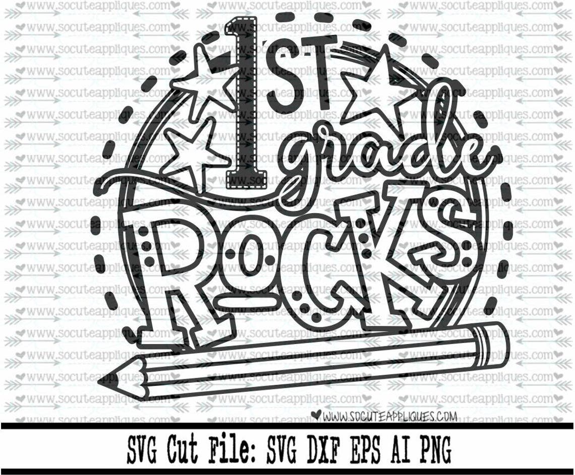 Back to School SVG 1st Grade Rocks SVG Teacher Svg Pencil - Etsy