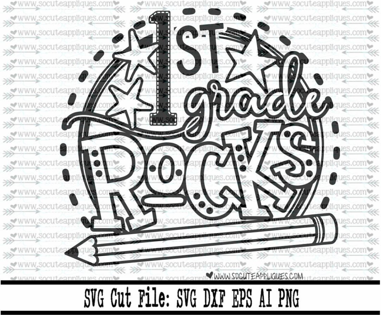 Back to School SVG 1st Grade Rocks SVG Teacher Svg Pencil - Etsy