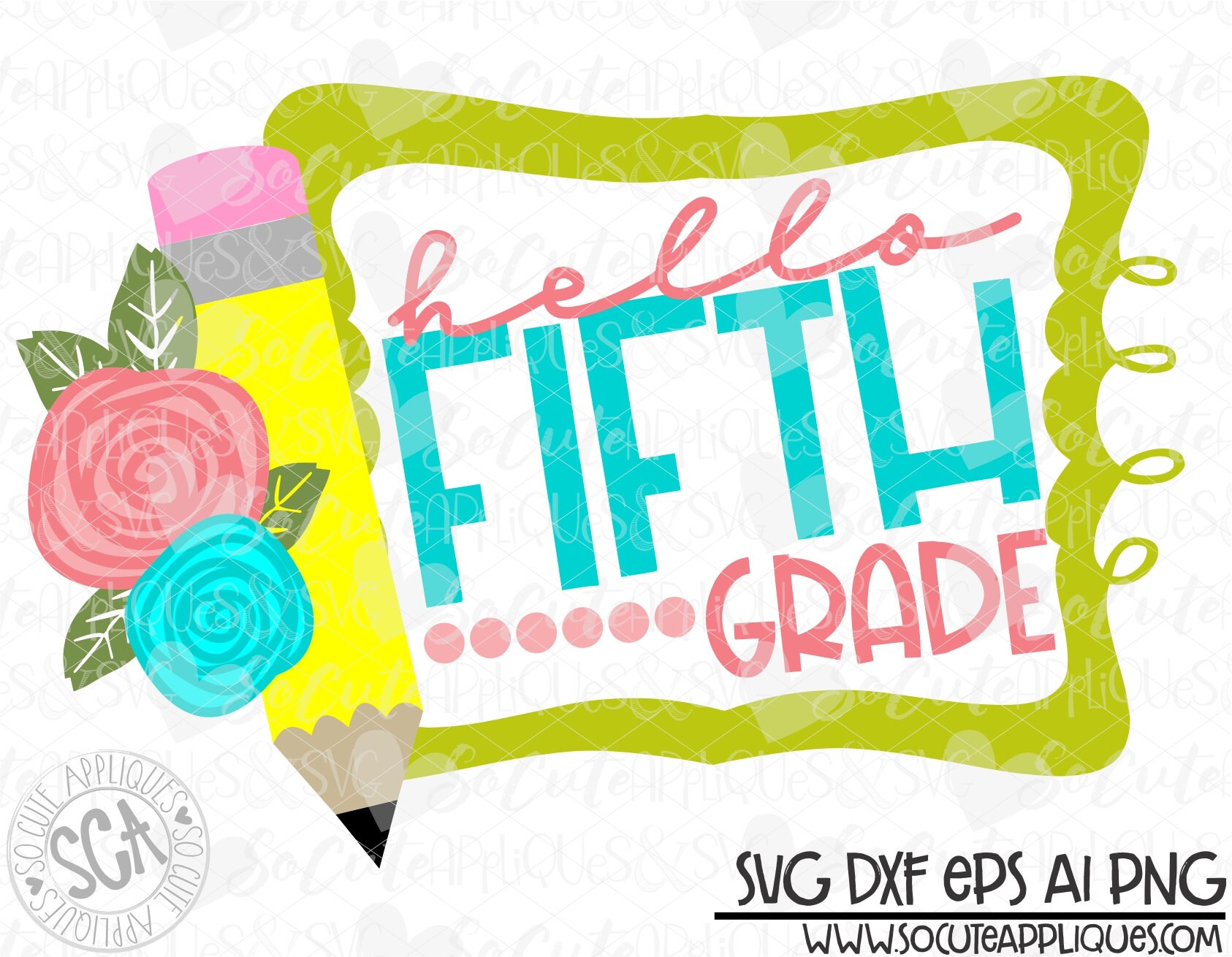 Back to School Hello 5th Grade Svg Pencil SVG School Cut | Etsy