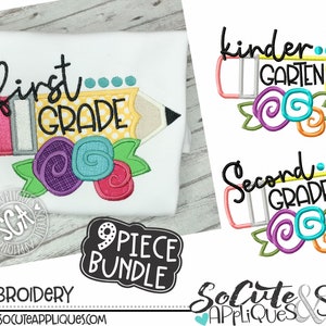 Back to School, BUNDLE Embroidery Design, 1st Day of School, School ...