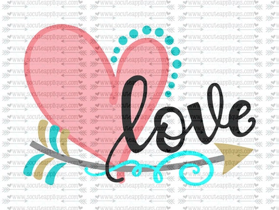dxf Heart arrow svg Valentines day svg files ai png jpg Love heart svg ...