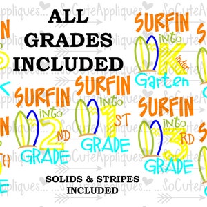 Back to School, School SVG Bundle, Pre-k-6th Grade, Surfin Into 1st ...