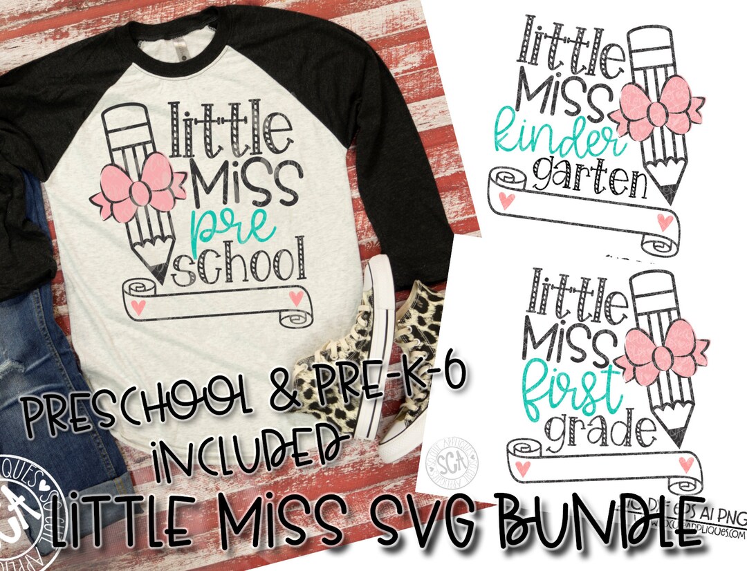 Back to School, SVG Bundle K-6th Grade, Little Miss Kindergarten SVG ...