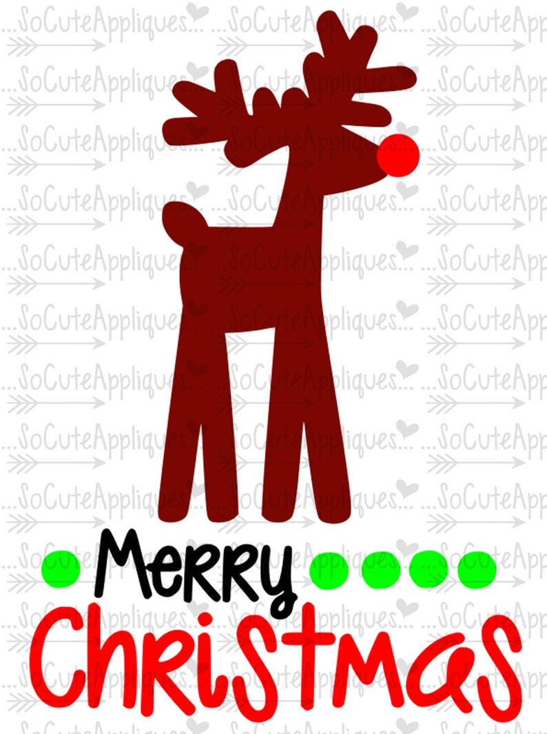 Christmas SVG Cutting File Merry Christmas Reindeer Svg | Etsy
