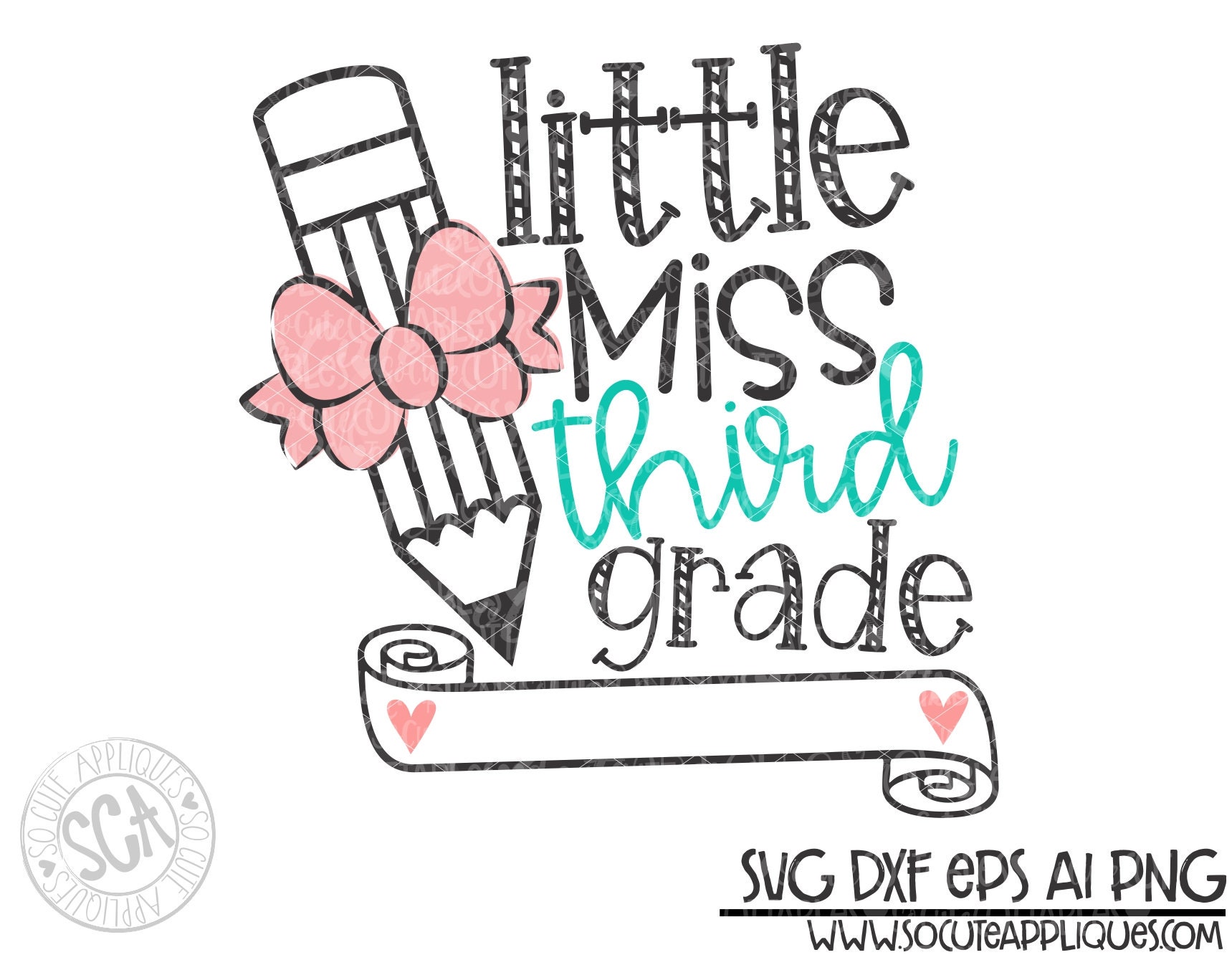 Back to school Little Miss 3rd Grade SVG school cut file | Etsy
