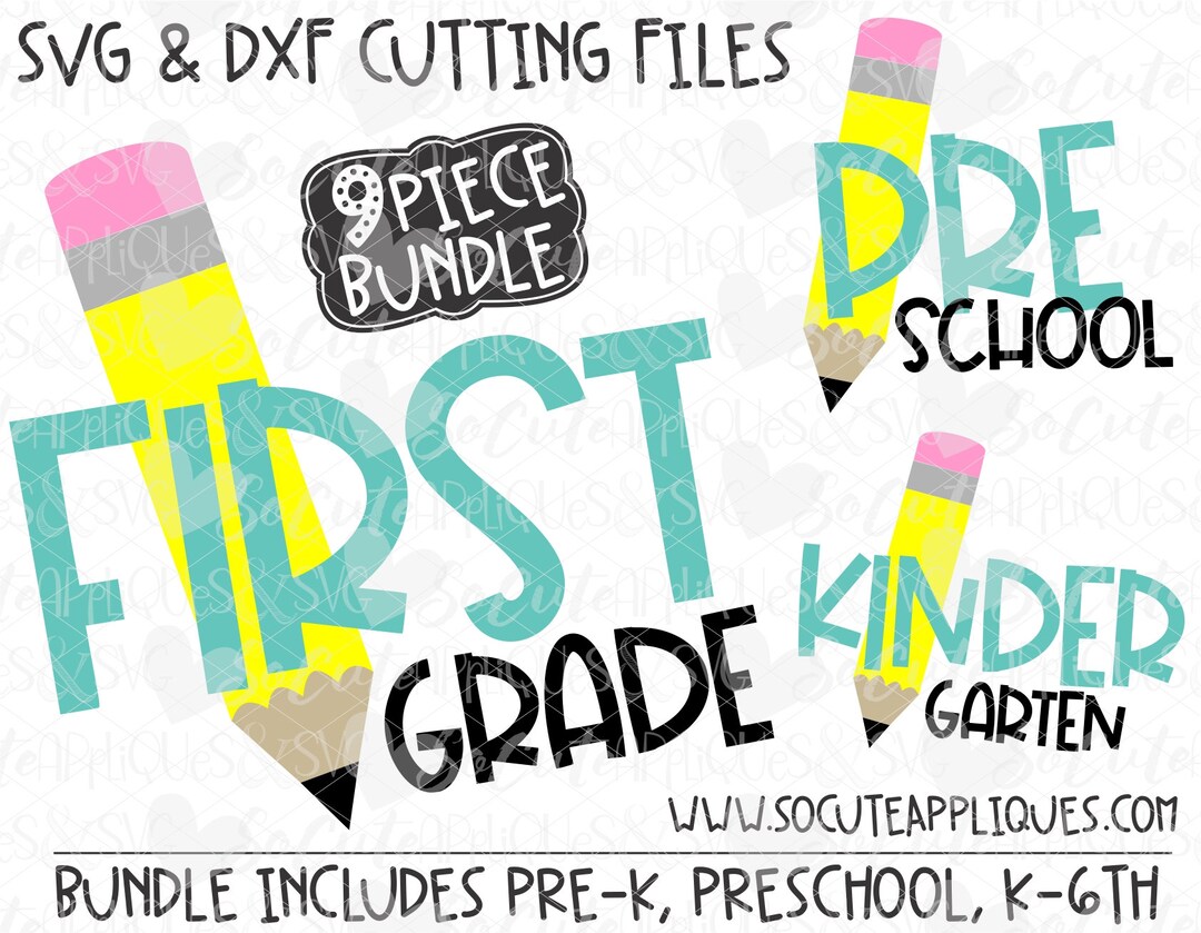 Back to School, SVG Bundle, Preschool, Pre K-6th Grade, Hello School ...