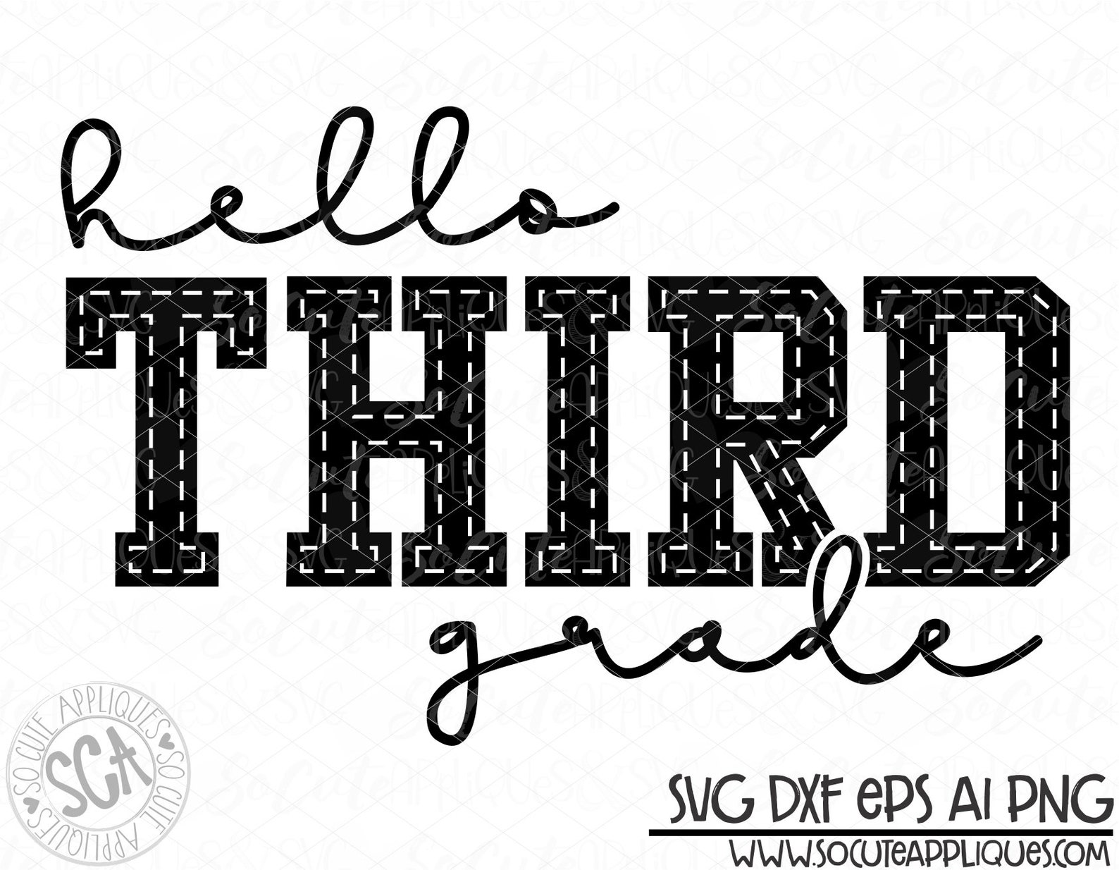 Back to School Hello 3rd Grade SVG School Cut File School | Etsy