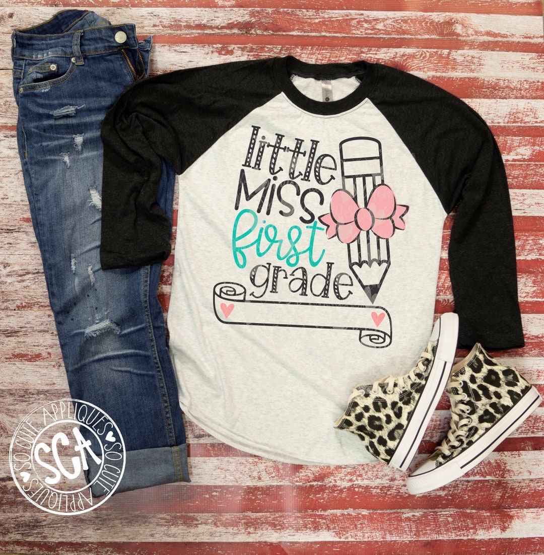 Back to School, Little Miss 1st Grade SVG, School Cut File, School ...