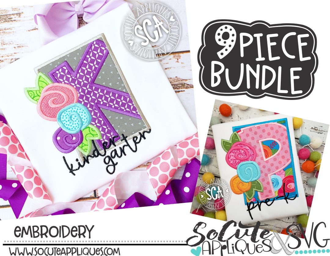 Back to School, BUNDLE Embroidery Design, 1st Day of School, School ...