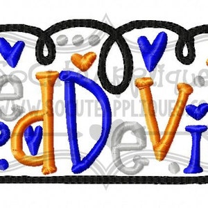 Embroidery Design 5x7 Red Devils Fun Arrows Socuteappliques | Etsy