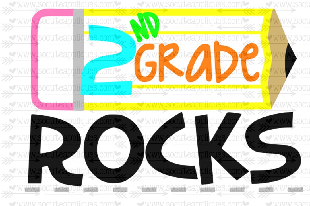 SVG, DXF, EPS, 2nd Grade Rocks Pencil Cut File Svg, School Svg, Back to ...