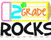 SVG DXF EPS 2nd Grade Rocks Pencil Cut File Svg School - Etsy