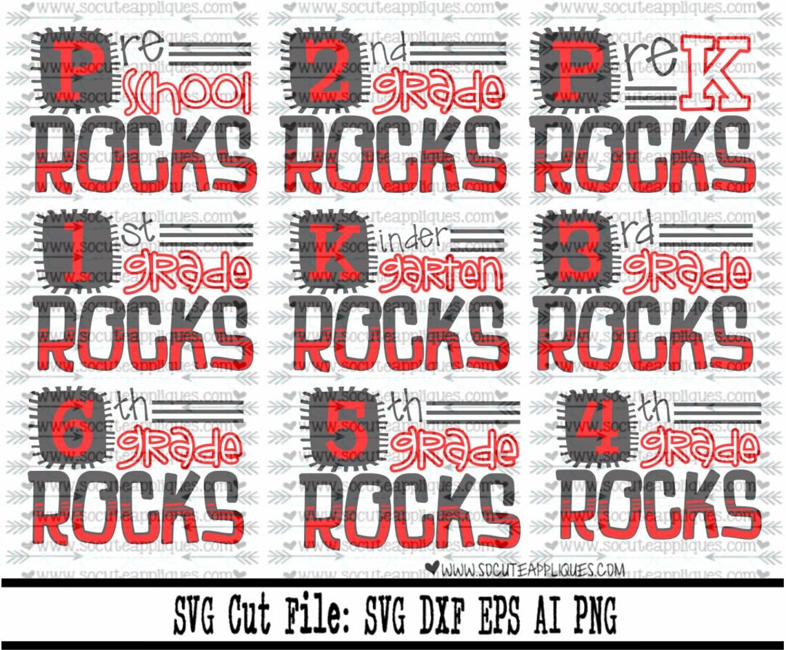 Back to School School SVG Bundle Kindergarten Rocks - Etsy