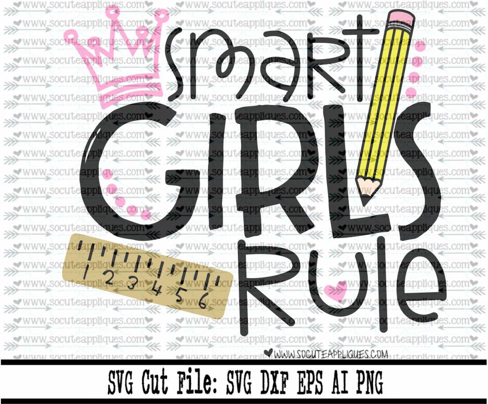 Back to School SVG Smart Girls Rule 1st Day of School Svg | Etsy