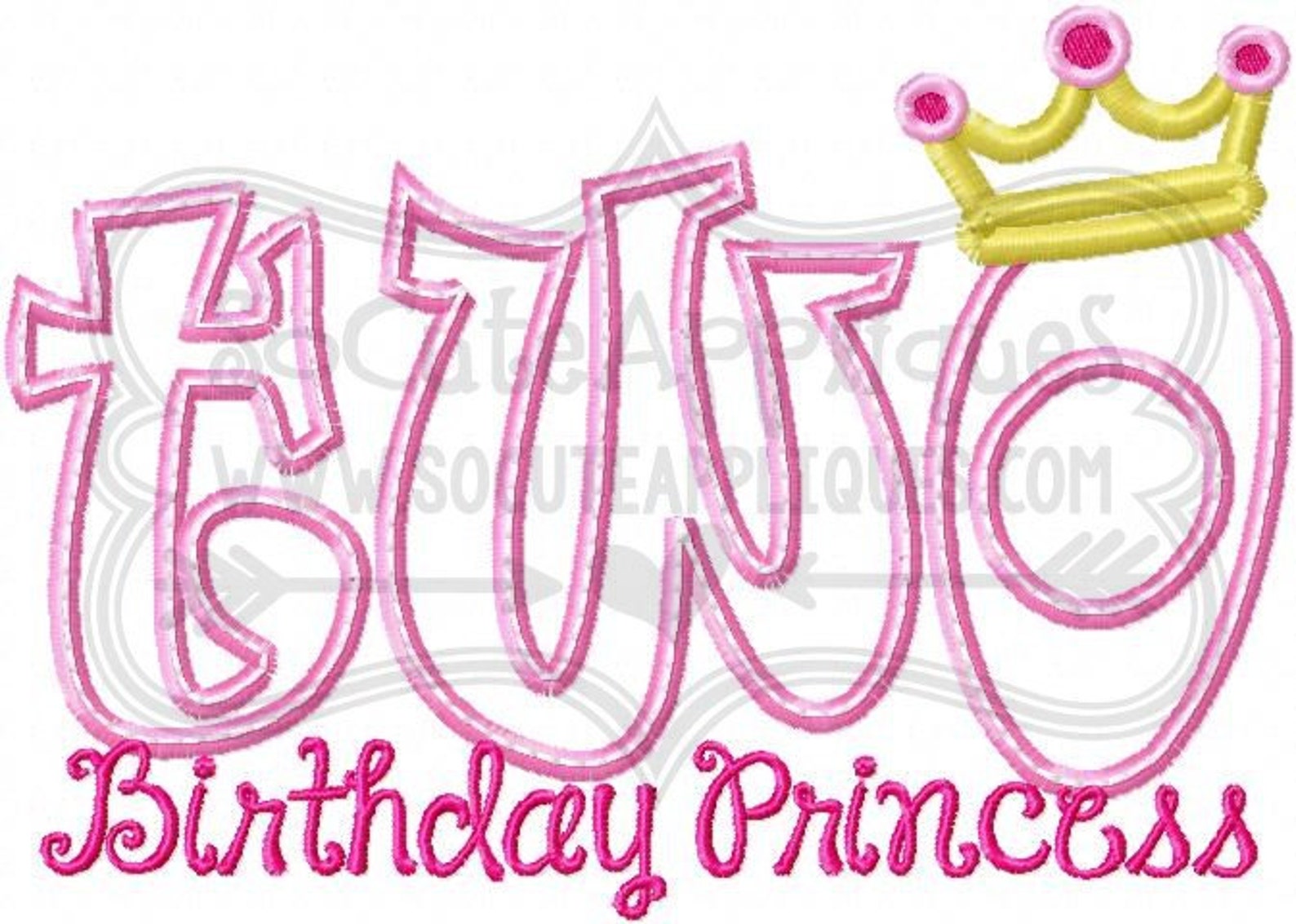 Birthday Embroidery Design 2nd Birthday Princess Crown | Etsy