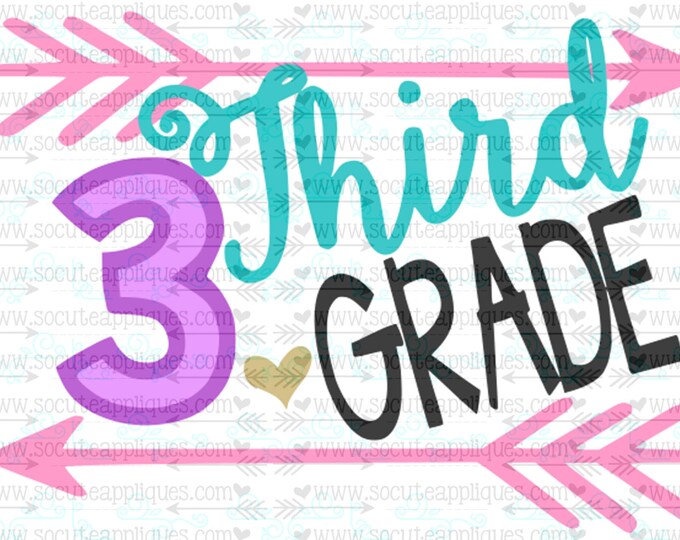3rd Grade Arrows Svg, School Svg, Back to School Cut File ...