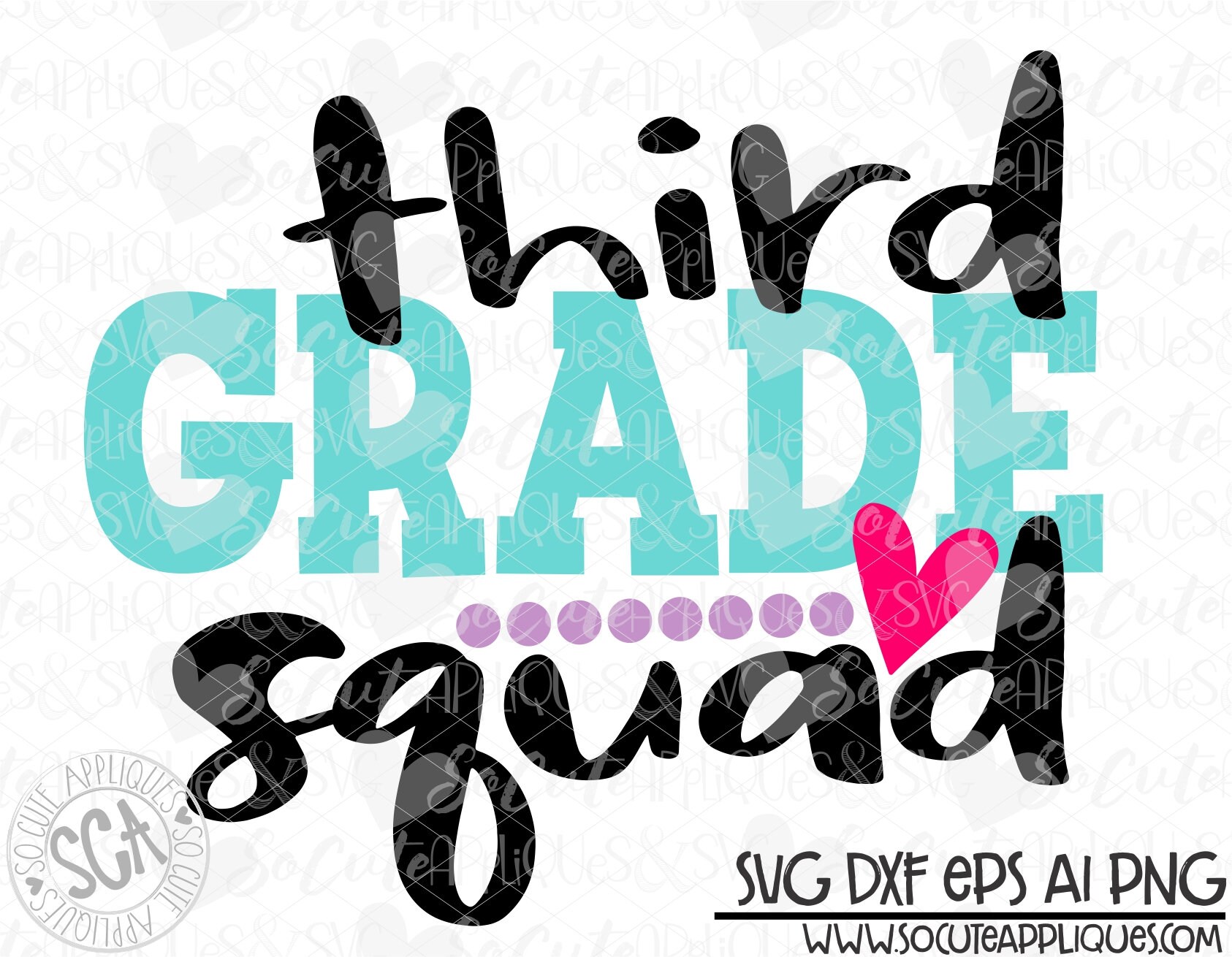 Back to School 3rd Grade Squad SVG School Cut File Third | Etsy