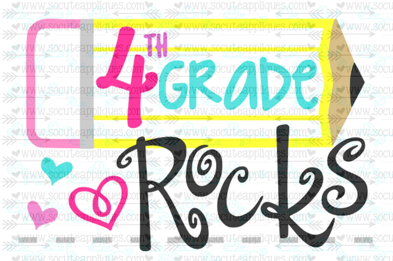 SVG DXF EPS Cut File 4th Grade Rocks Pencil Svg Teacher - Etsy