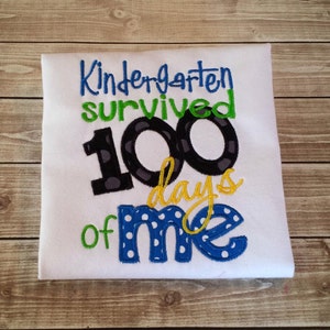 Kindergarten Survived 100 Days of ME Embroidery Design 5X7 School 100 ...