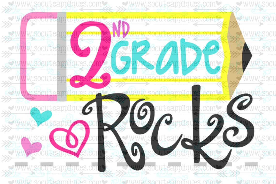2nd Grade Rocks Pencil Svg Teacher Svg Back to School Cut - Etsy