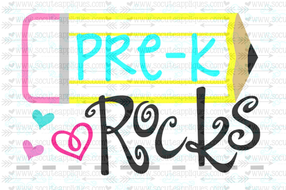 SVG DXF EPS Cut File Pre-k Rocks Pencil Svg 1st Day of | Etsy