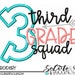 Back to School Embroidery Design Third Grade Squad School - Etsy