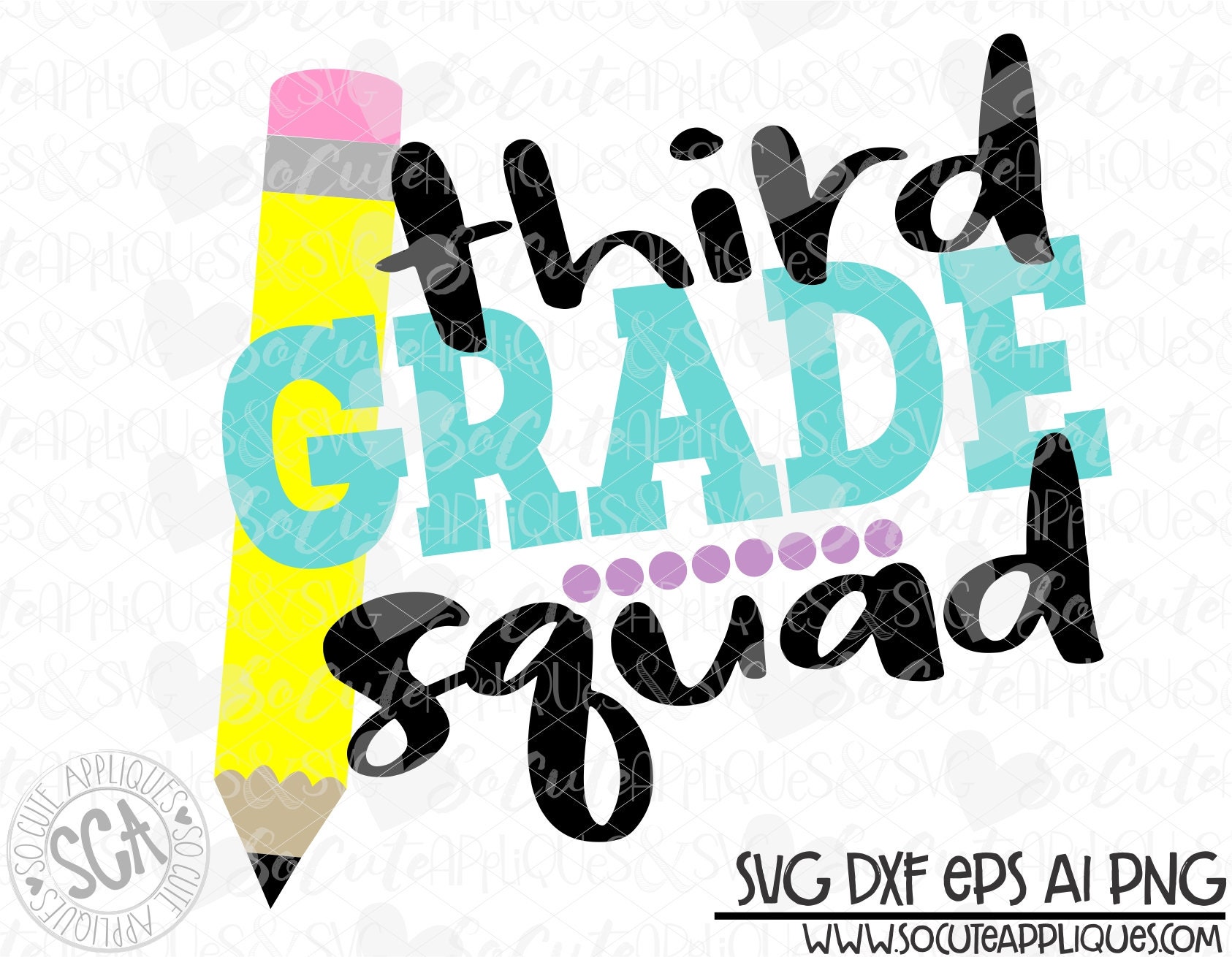 Back to School 3rd Grade Squad SVG School Cut File Third - Etsy