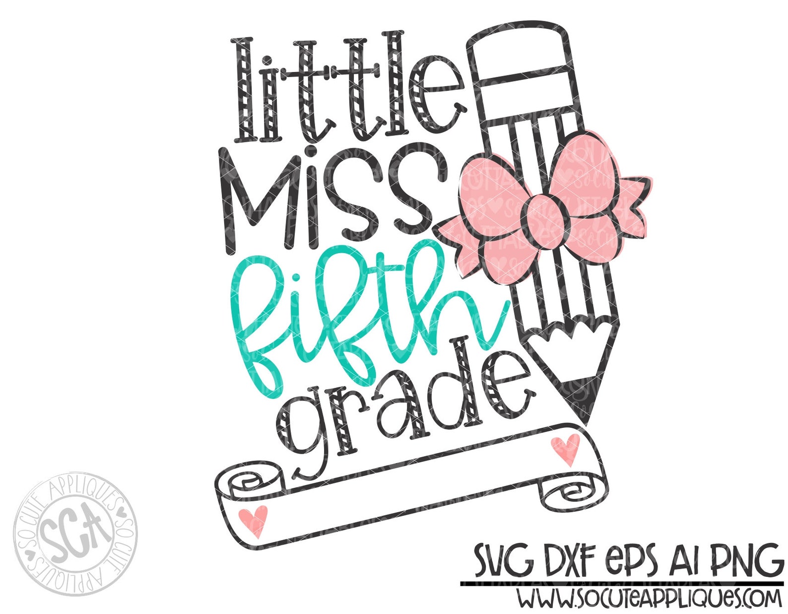 Back to School Little Miss 5th Grade SVG School Cut File - Etsy