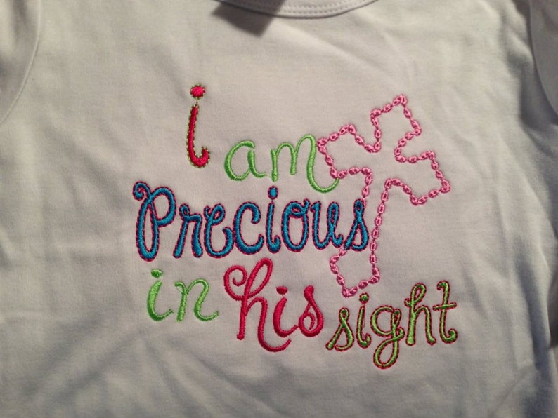 Embroidery Design 5x7 I Am Precious in His Sight Embroidery - Etsy