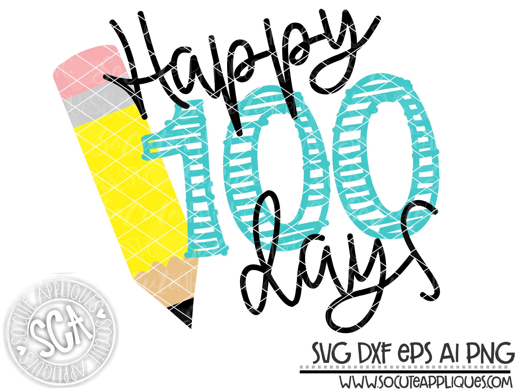 School Svg Happy 100 Days School Cut File 100 Days of - Etsy