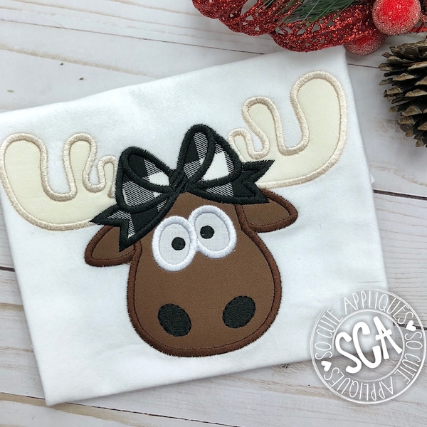 Christmas Moose Embroidery Applique - Etsy