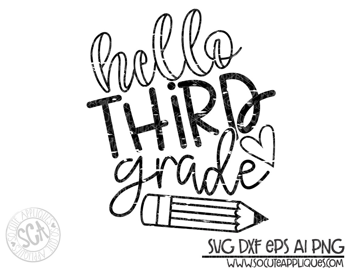Back to school Hello 3rd Grade SVG school cut file school | Etsy