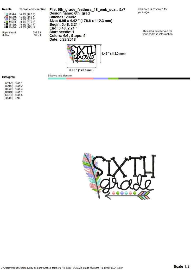 Sixth Grade Back to school Embroidery design school shirt | Etsy