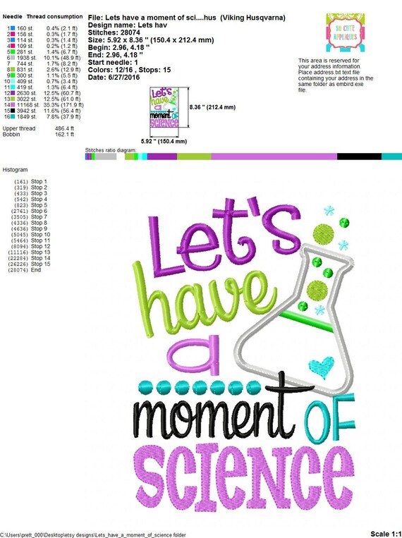 Sketch Back to School Science Embroidery Design Future Scientist ...