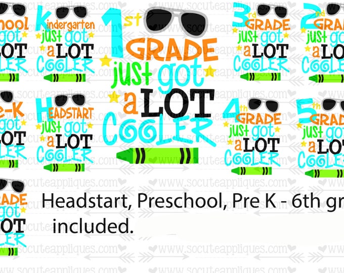 Back to School, School SVG Bundle, 1st Grade Just Got a Lot Cooler Svg ...