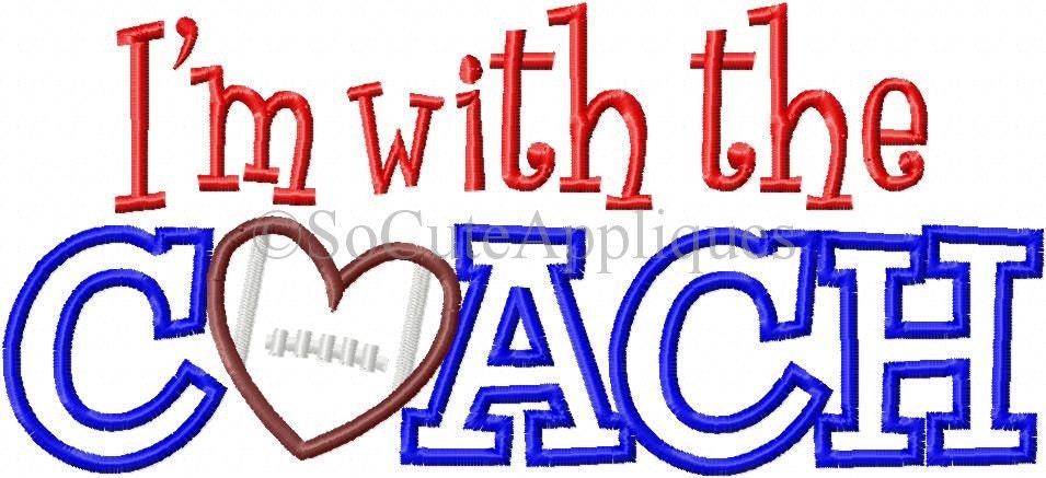 I'm with the coach football Embroidery design 6x10 | Etsy
