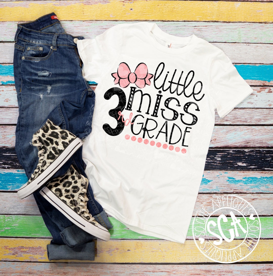 Back to School, Little Miss 3rd Grade SVG, School Cut File, School ...