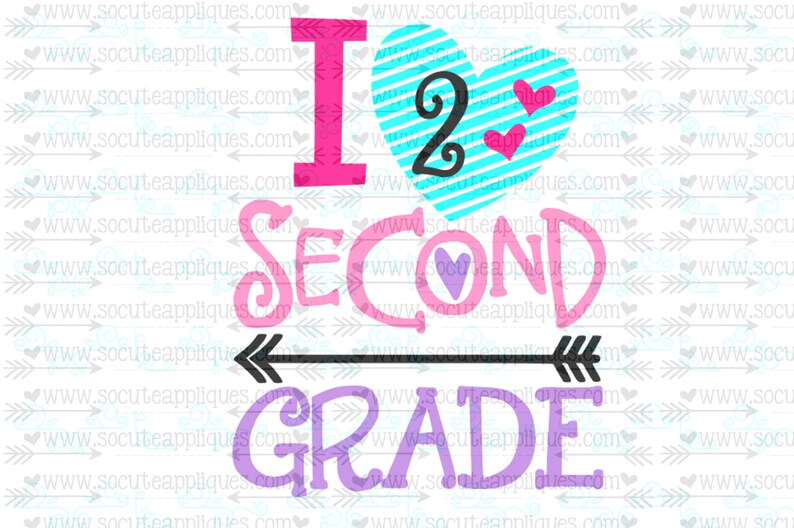 I Love 2nd Grade Svg Teacher Svg Back to School Cut File | Etsy