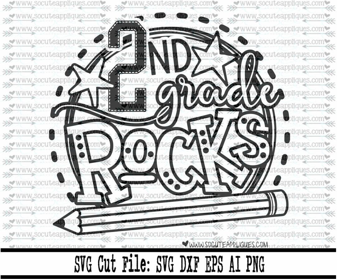 Back to School SVG 2nd Grade Rocks SVG Teacher Svg Pencil | Etsy